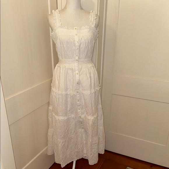 Gap x DOEN | Dresses | Doen Gap White Eyelet Buttondown Lace Midi Dress ...